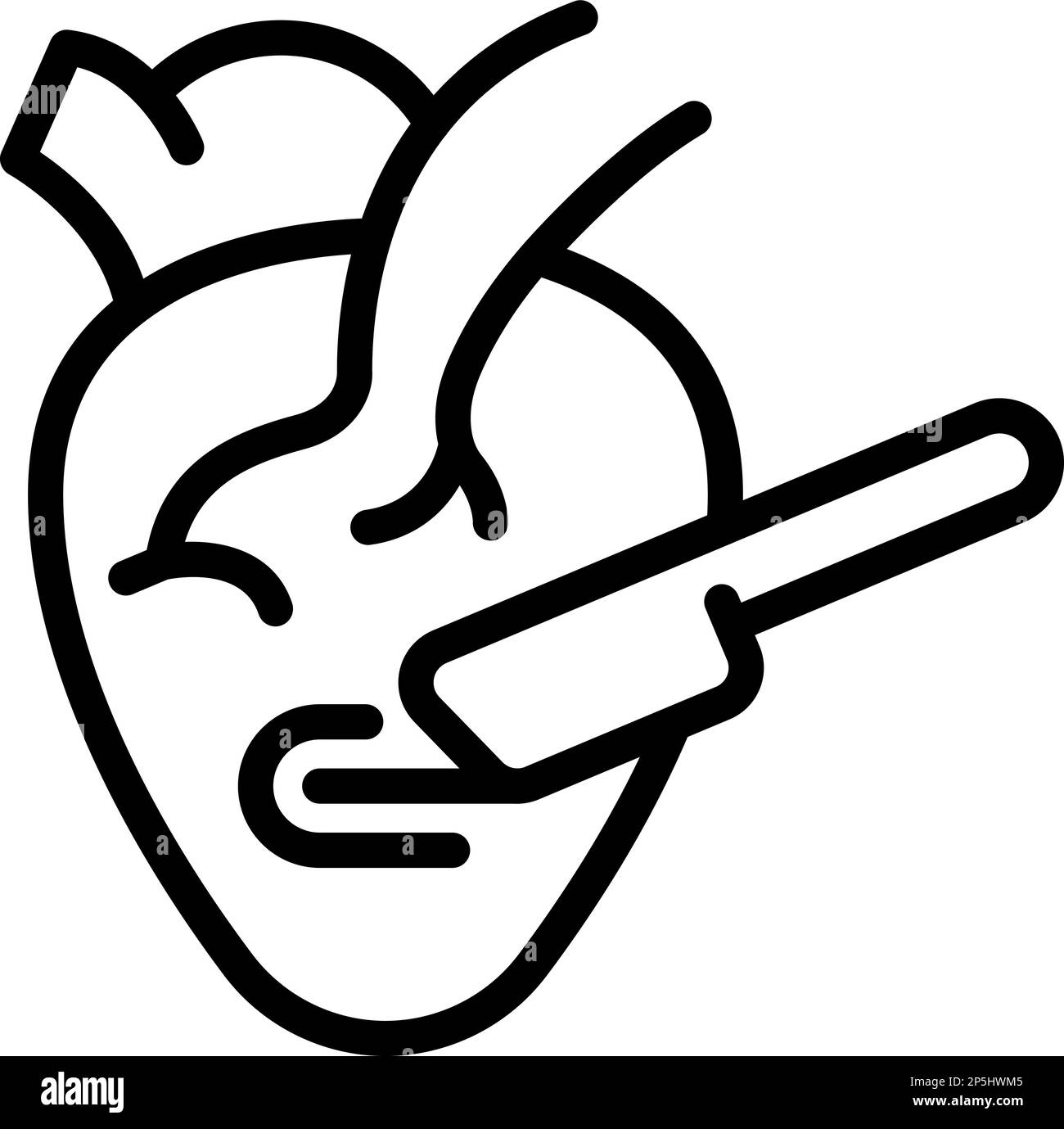 Heart cut icon outline vector. Clinic patient. Cardiac surgery Stock ...