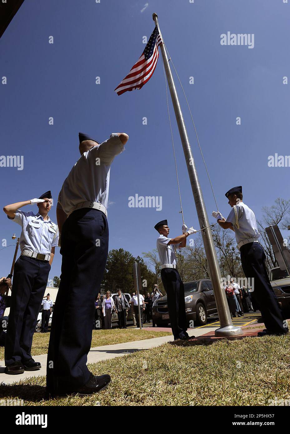 Civil Air Patrol cadet color guard members Master Sgt. Alessandro Liona ...