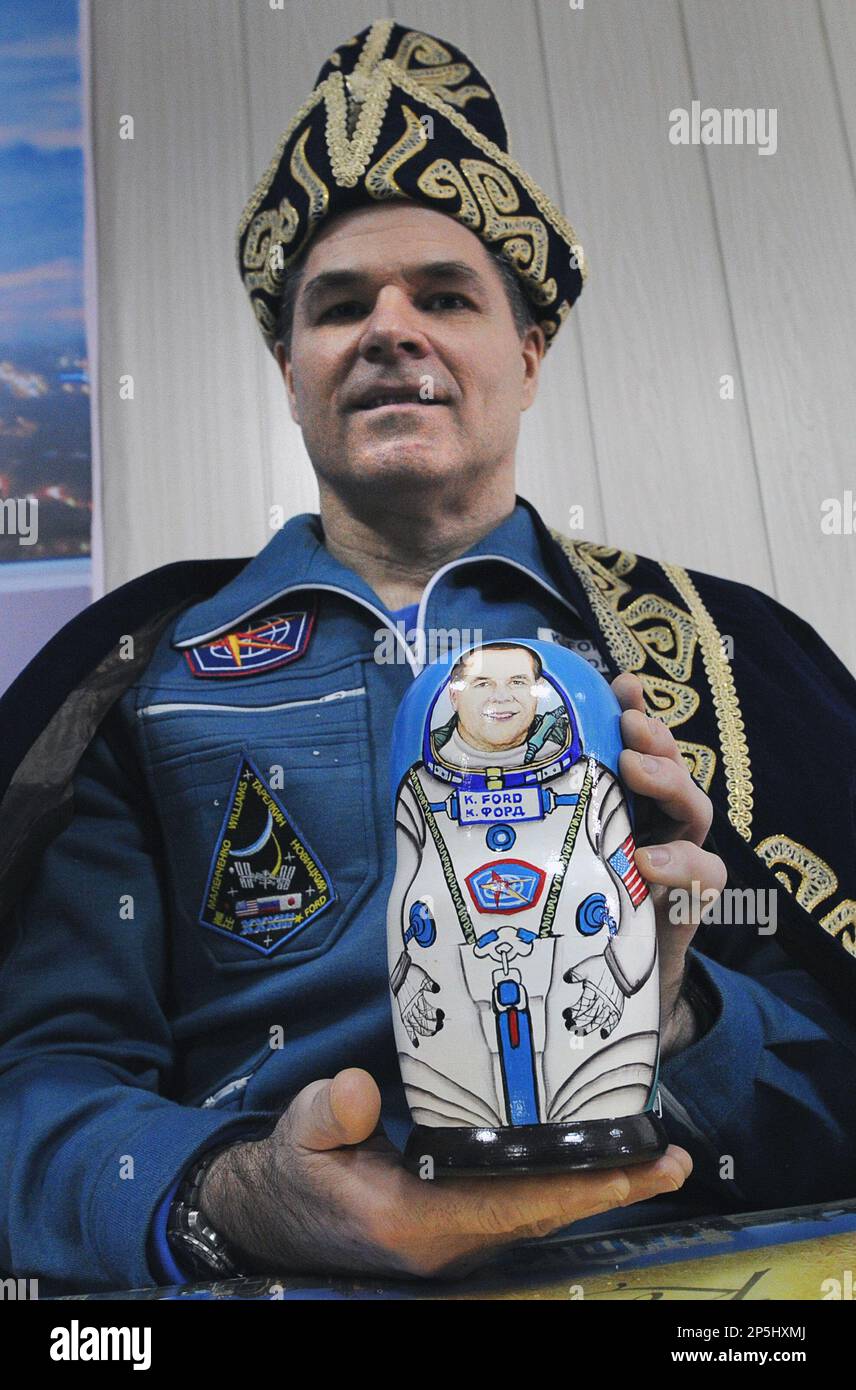 NASA's astronaut Kevin Ford, wearing a Kazakh traditional costume ...