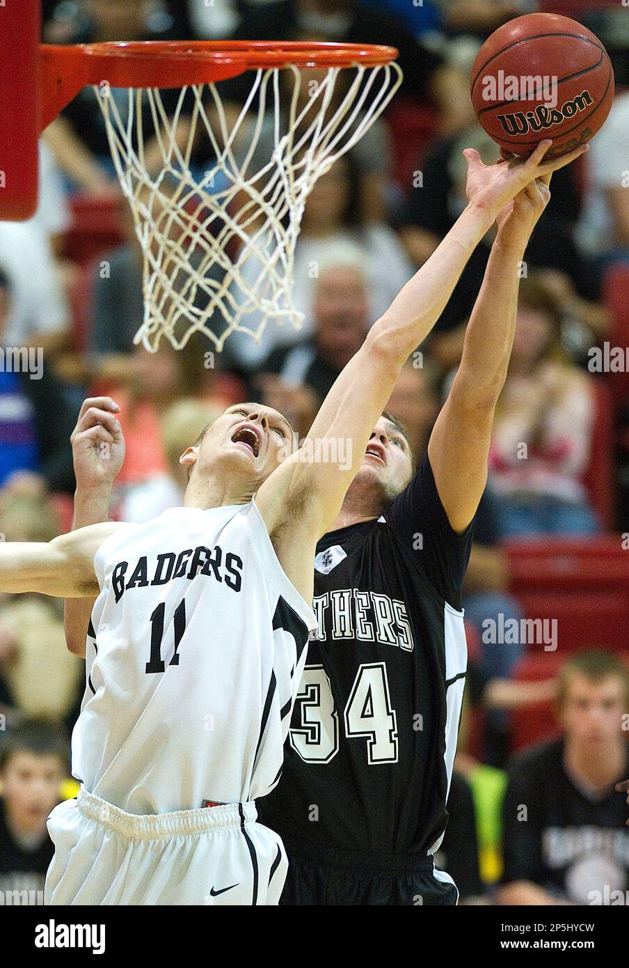 Limon High School's Tyler Koehn, left, and Sierra Grande High School's ...