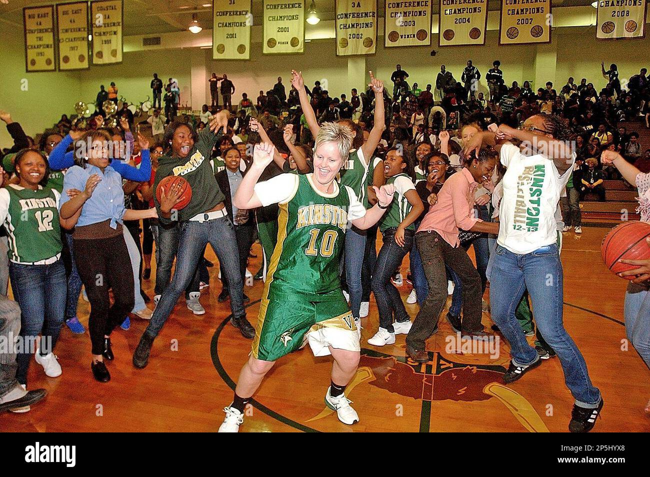 Angela Bryant, Kinston High School Principal, wears an old school ...