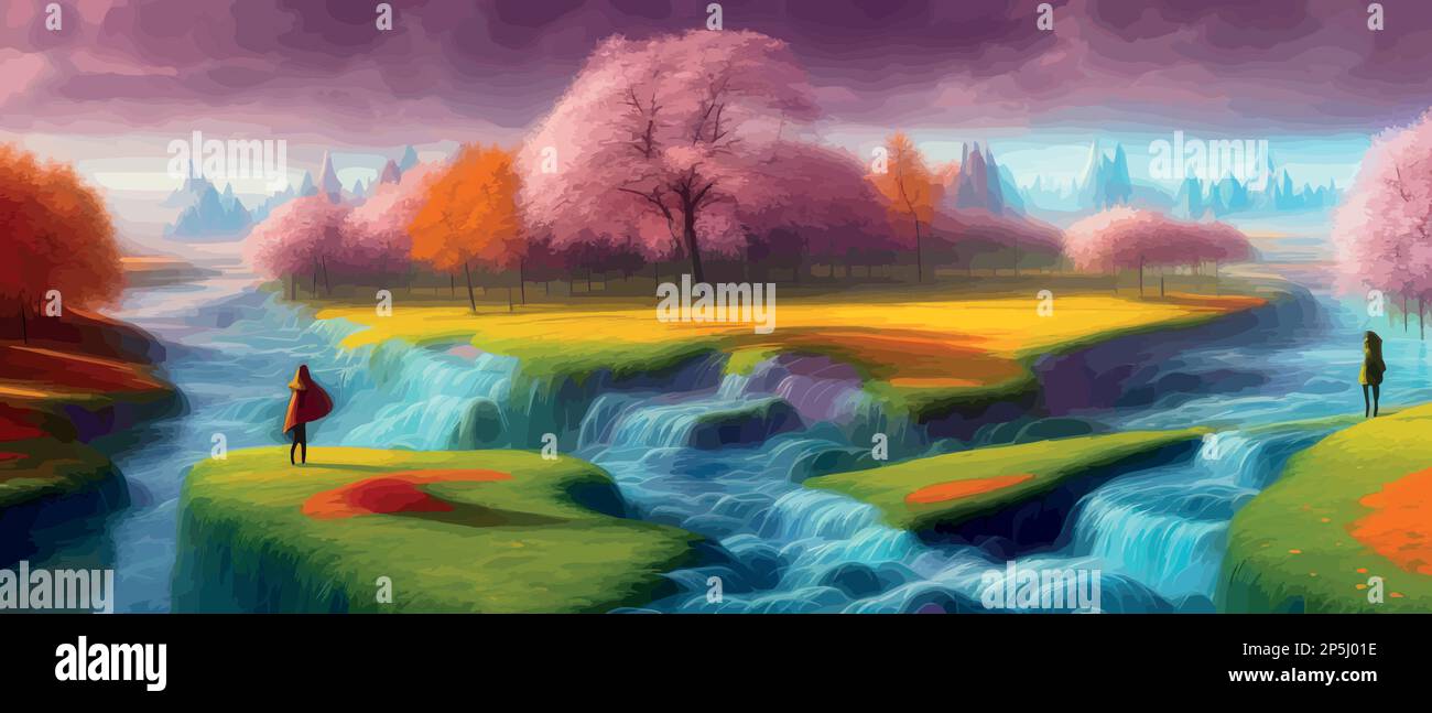Abstract painting colourful Stock Vector Images - Alamy