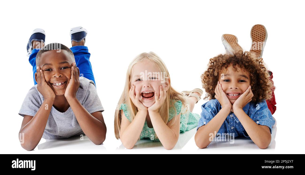 Children have a way of adding joy to your day. Studio shot of a group ...
