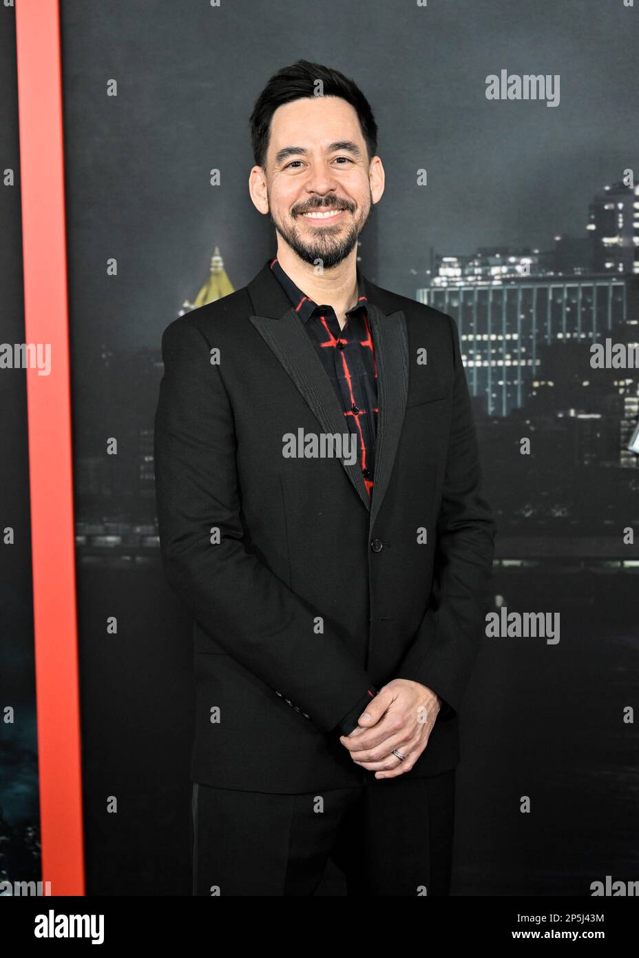 Mike Shinoda attends the world premiere of "Scream VI" at AMC Lincoln ...