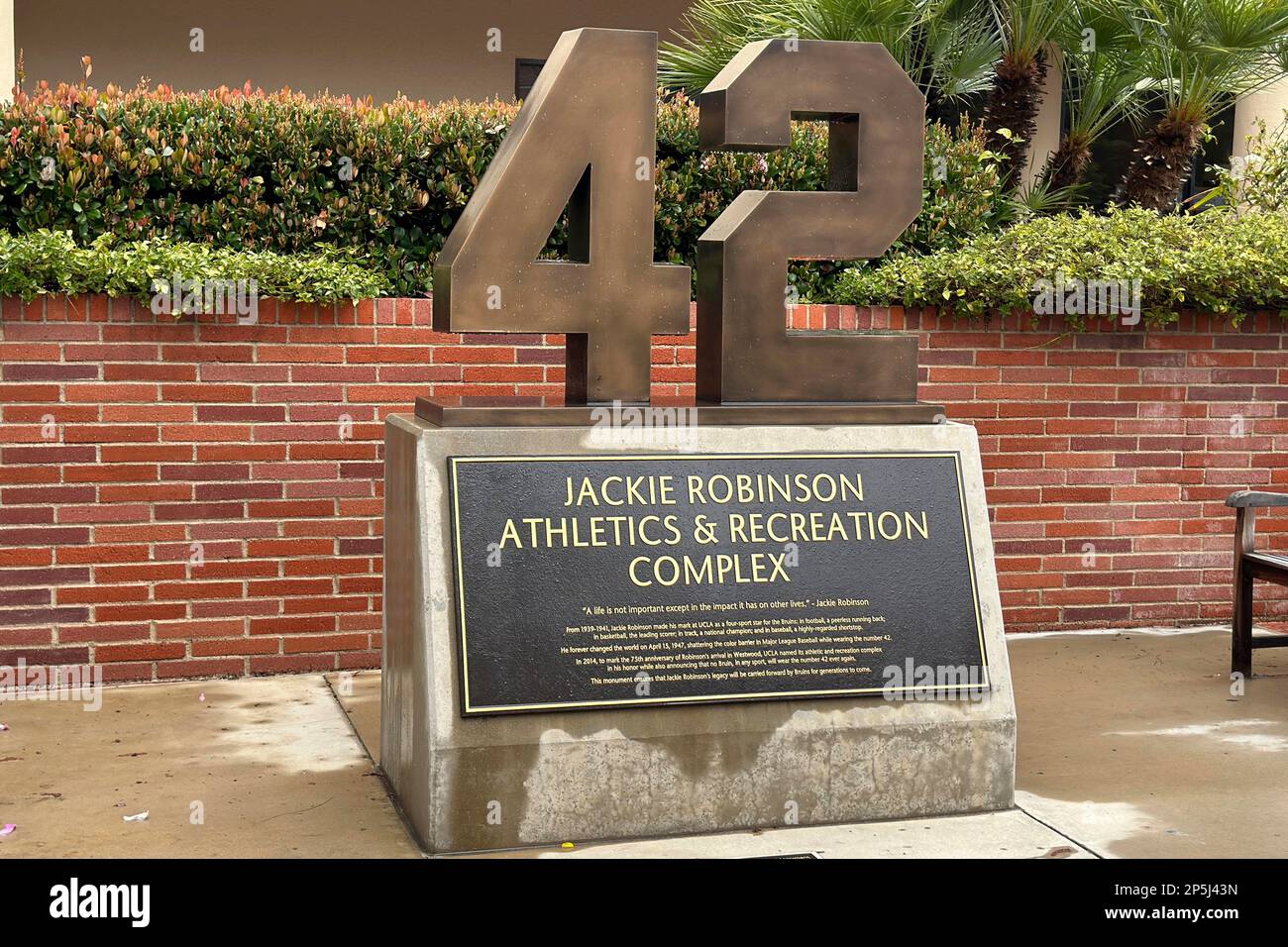 The No. 42 at the Jackie Robinson Athletics and Recreation Complex at ...