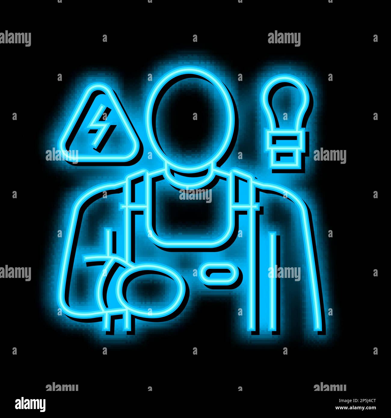 electrician worker neon glow icon illustration Stock Vector Image & Art ...