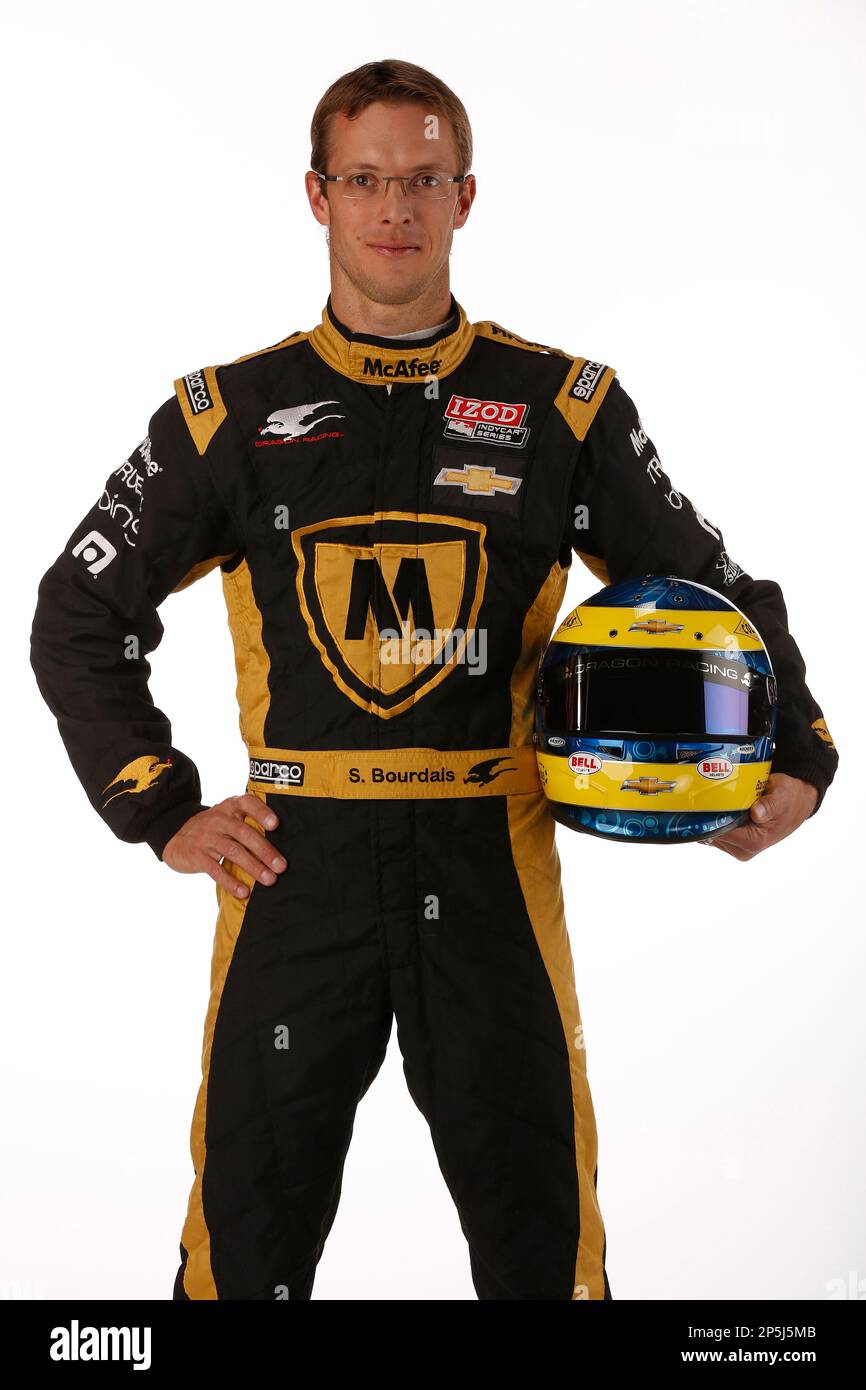 Sebastien Bourdais poses for a portrait during the IndyCar series media ...