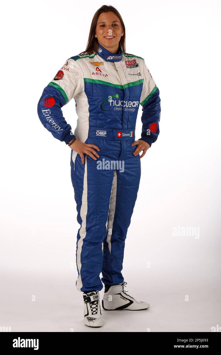 Simona De Silvestro poses for a portrait during the IndyCar series ...