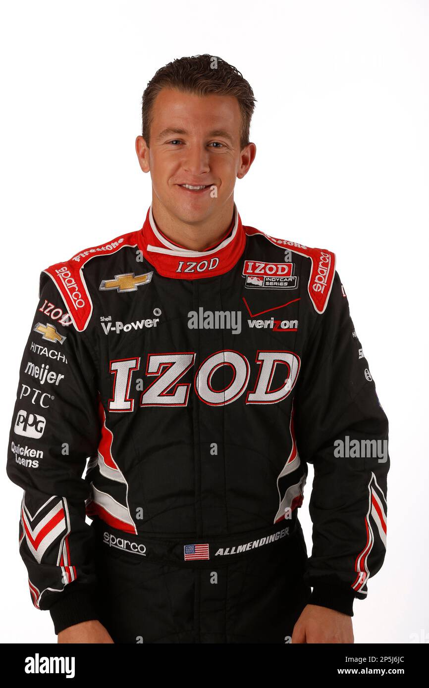 AJ Allmendinger poses for a portrait during the IndyCar series media ...