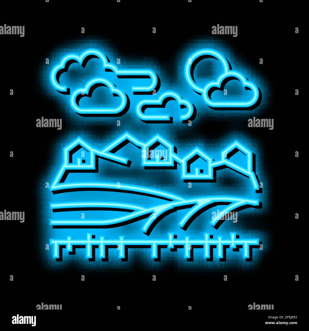agro landscape neon glow icon illustration Stock Vector Image & Art - Alamy