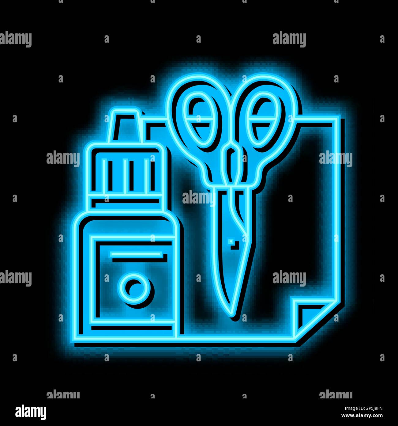 handmade tools kindergarten neon glow icon illustration Stock Vector ...