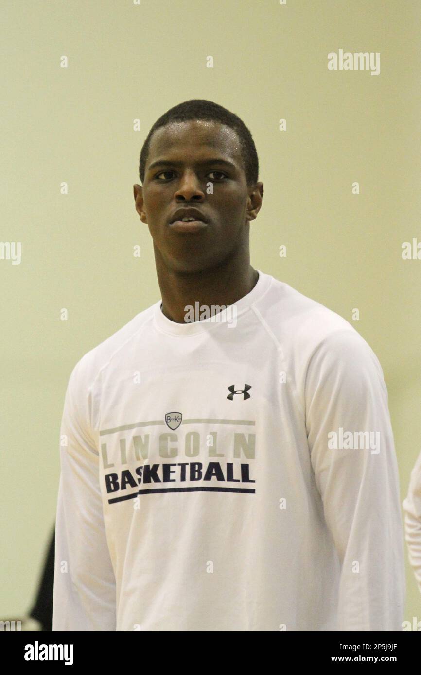 Abraham Lincoln Railsplitters Isaiah Whitehead #15 before a game ...