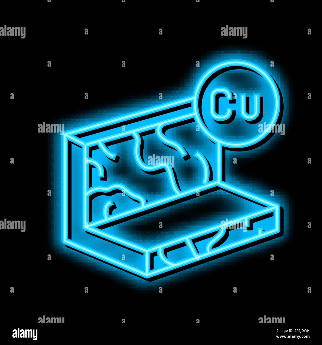 copper metal profile neon glow icon illustration Stock Vector Image ...