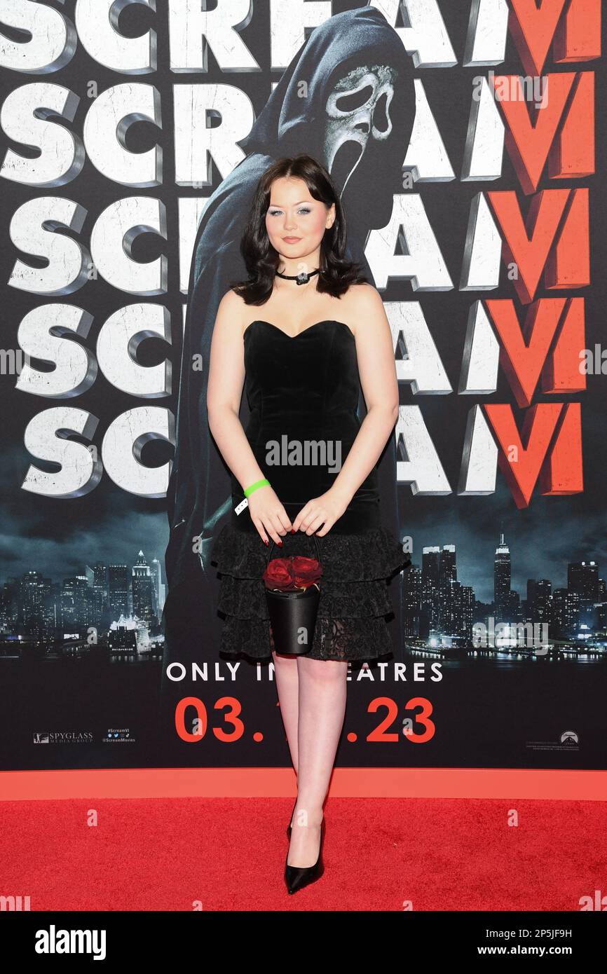 New York, USA. 06th Mar, 2023. Ellie Addis attends the Scream VI film ...