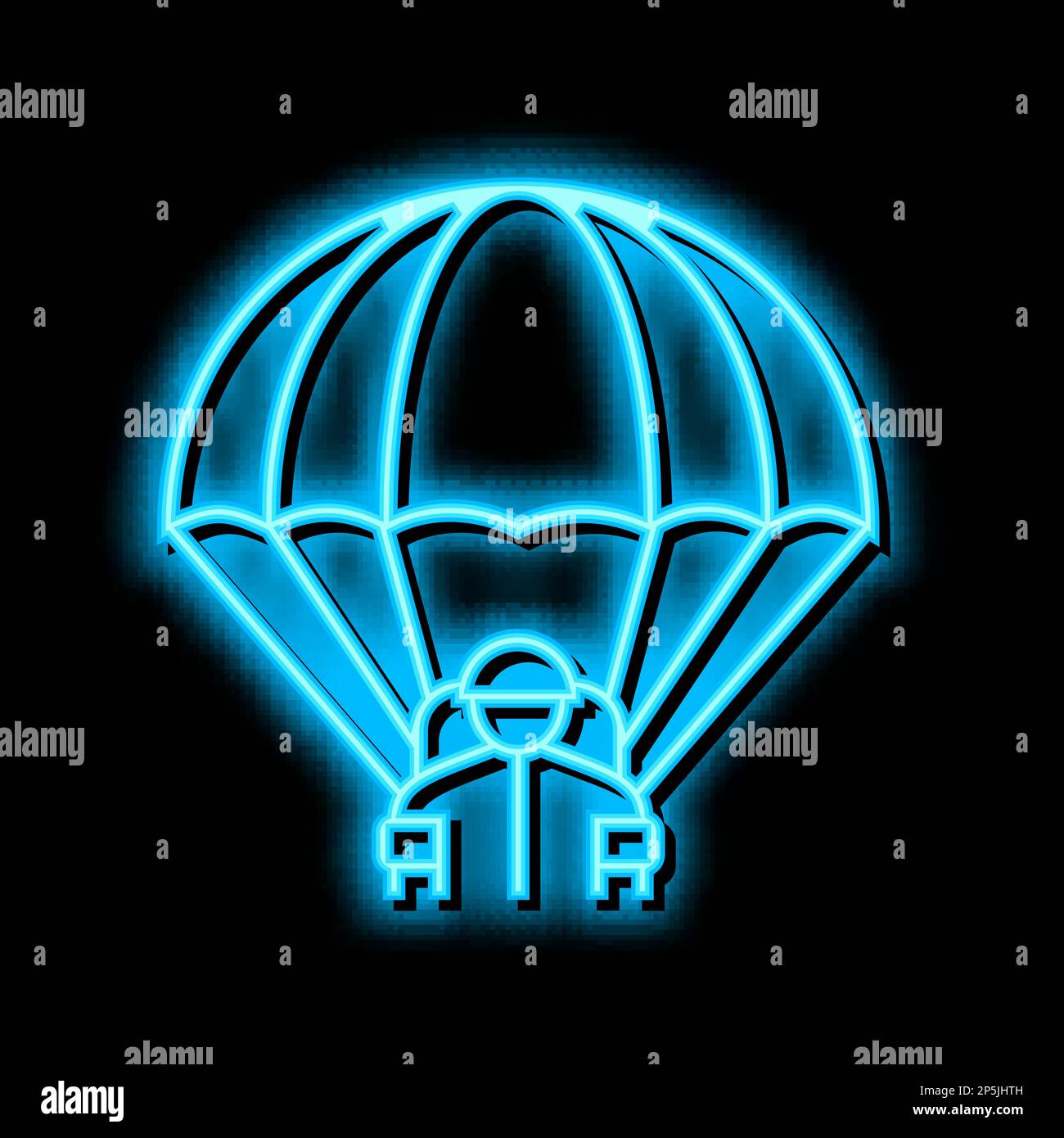 parachute soldier neon glow icon illustration Stock Vector Image & Art ...