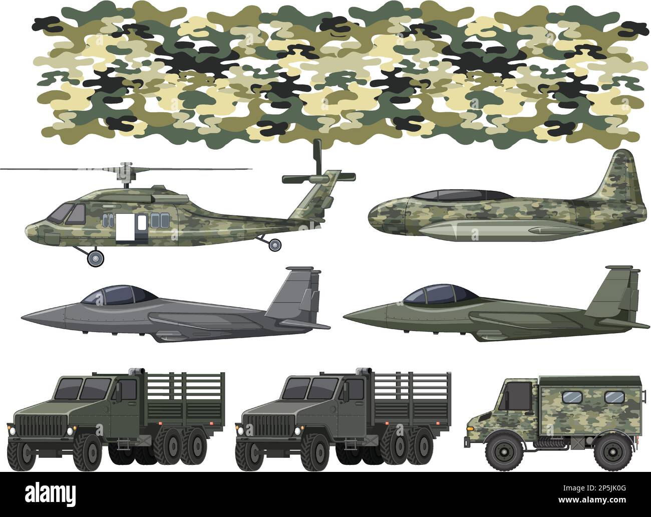 Set of military transportation illustration Stock Vector Image & Art ...