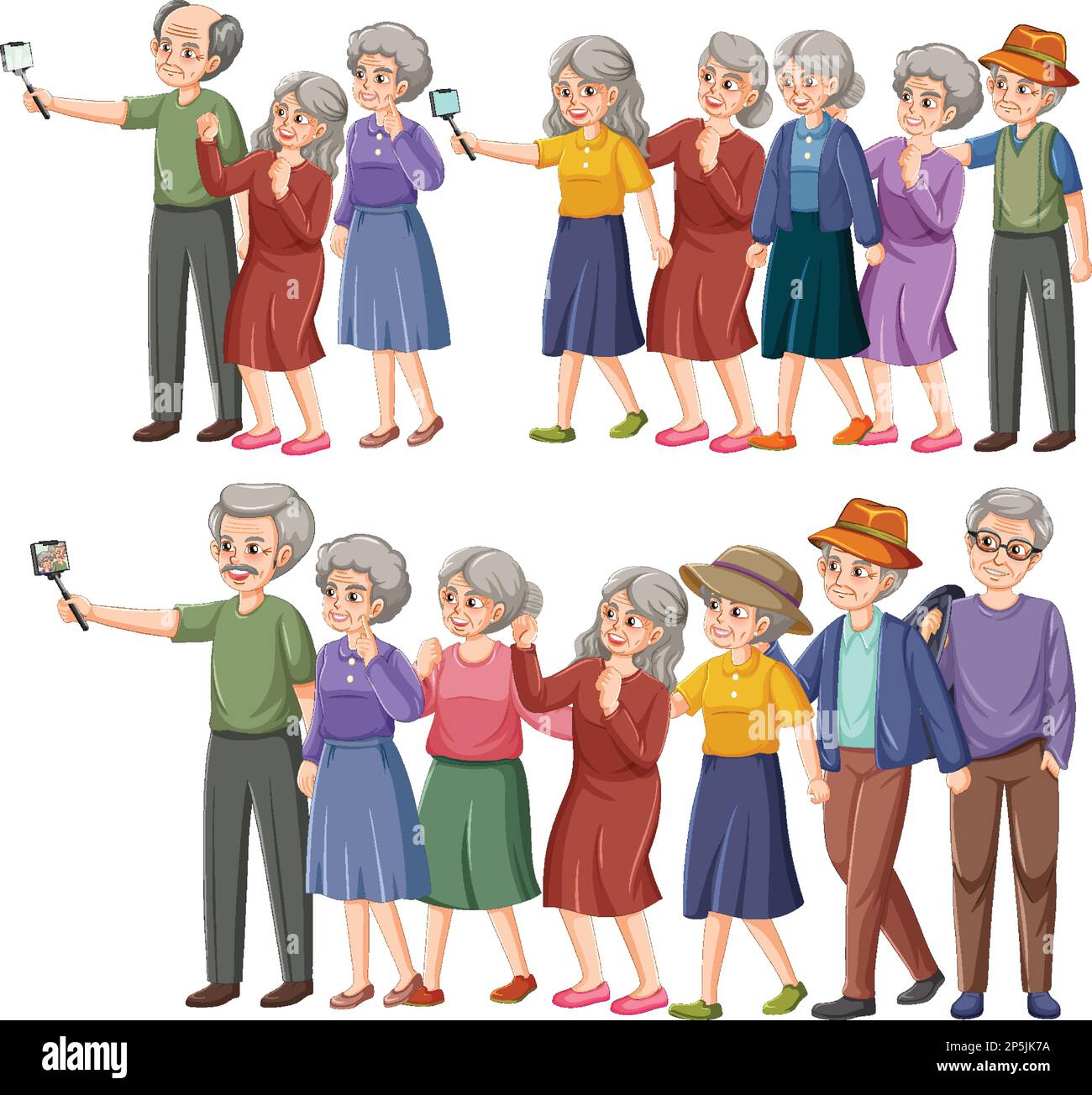 Set of Older Adults Characters illustration Stock Vector Image & Art ...