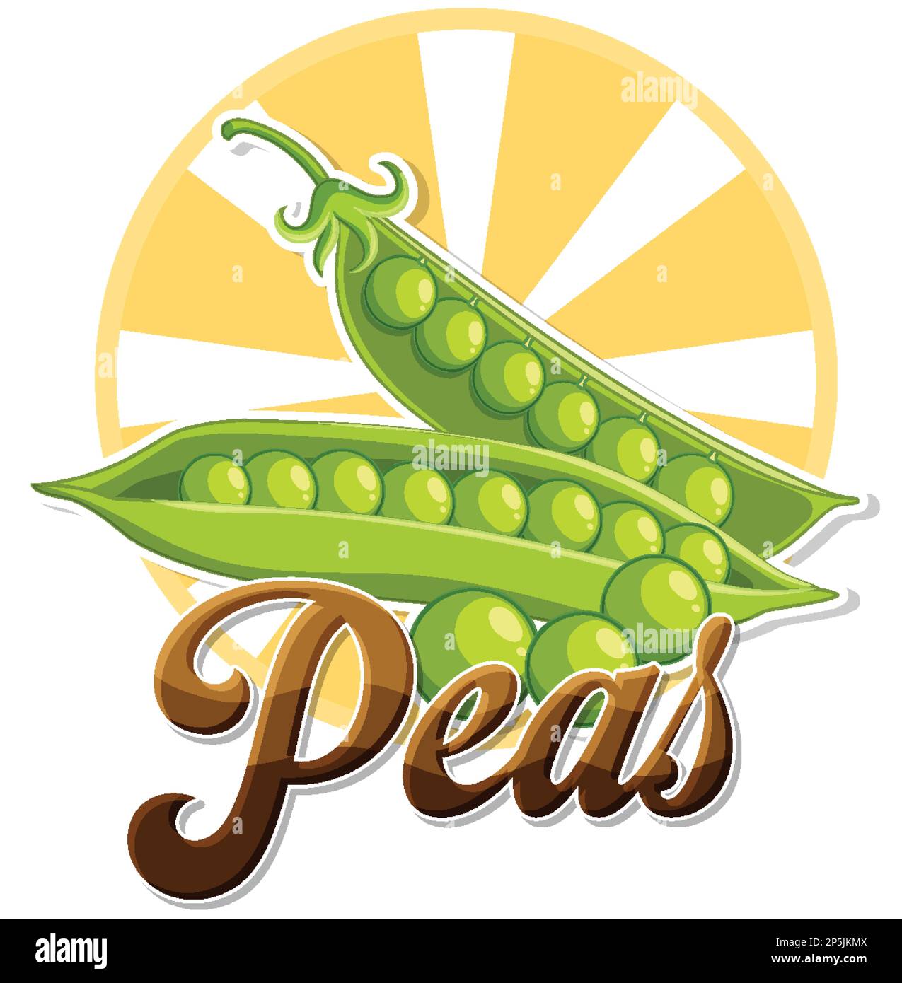 Isolated green peas cartoon illustration Stock Vector Image & Art - Alamy