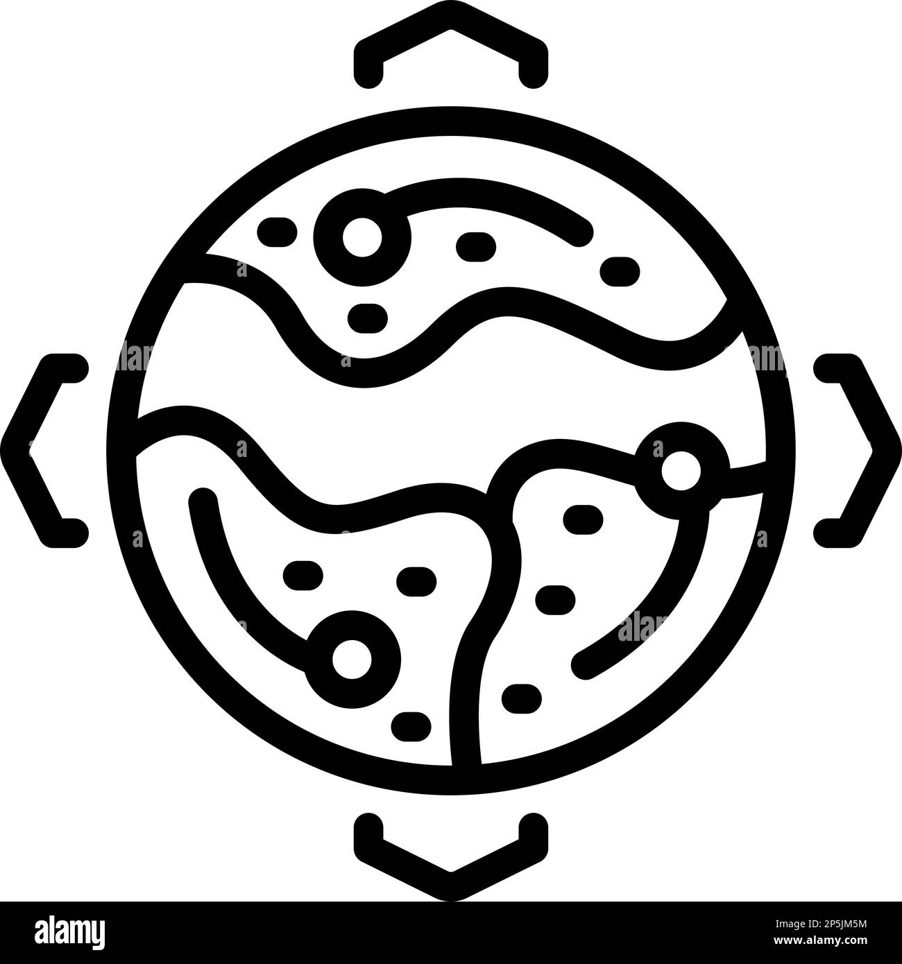 Global virtual travel icon outline vector. Map space. Digital tourism ...