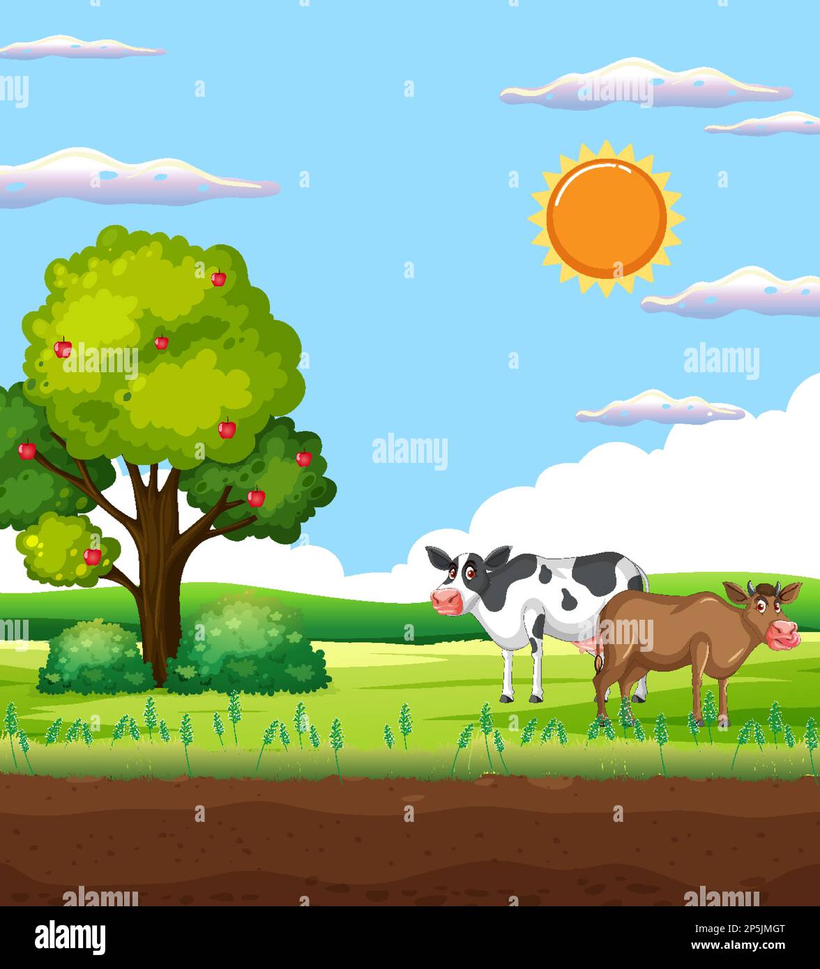 Rural farms and scenic farms Stock Vector Images - Alamy