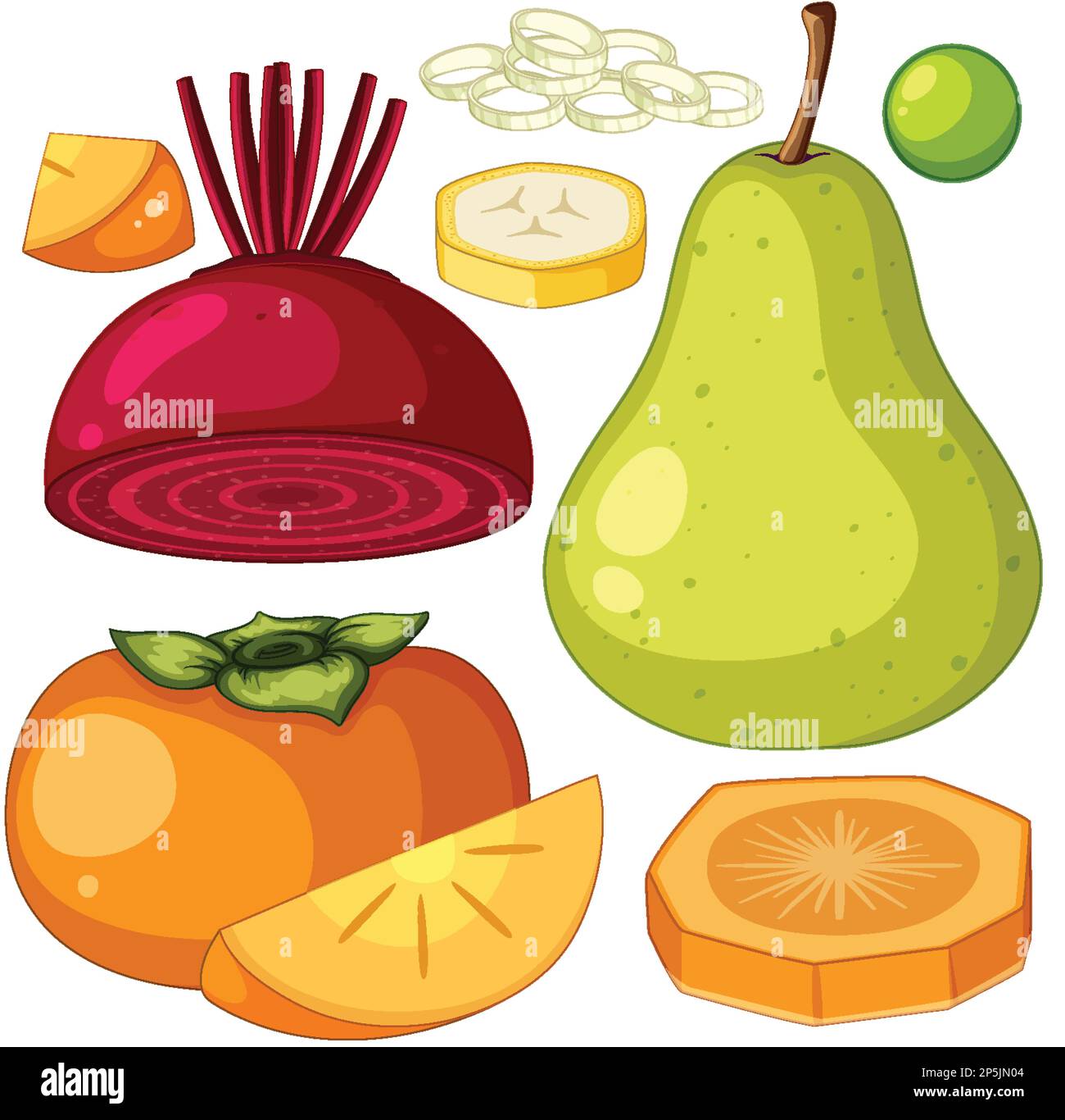 Set of mix fruit and vegetable illustration Stock Vector Image & Art ...