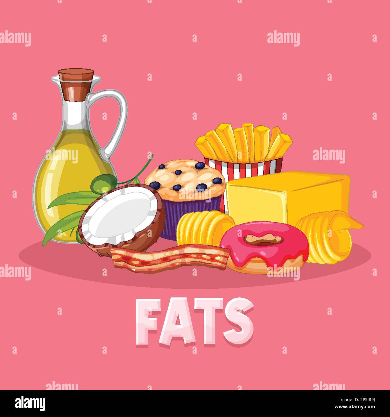 Variety of fat foods illustration Stock Vector Image & Art - Alamy