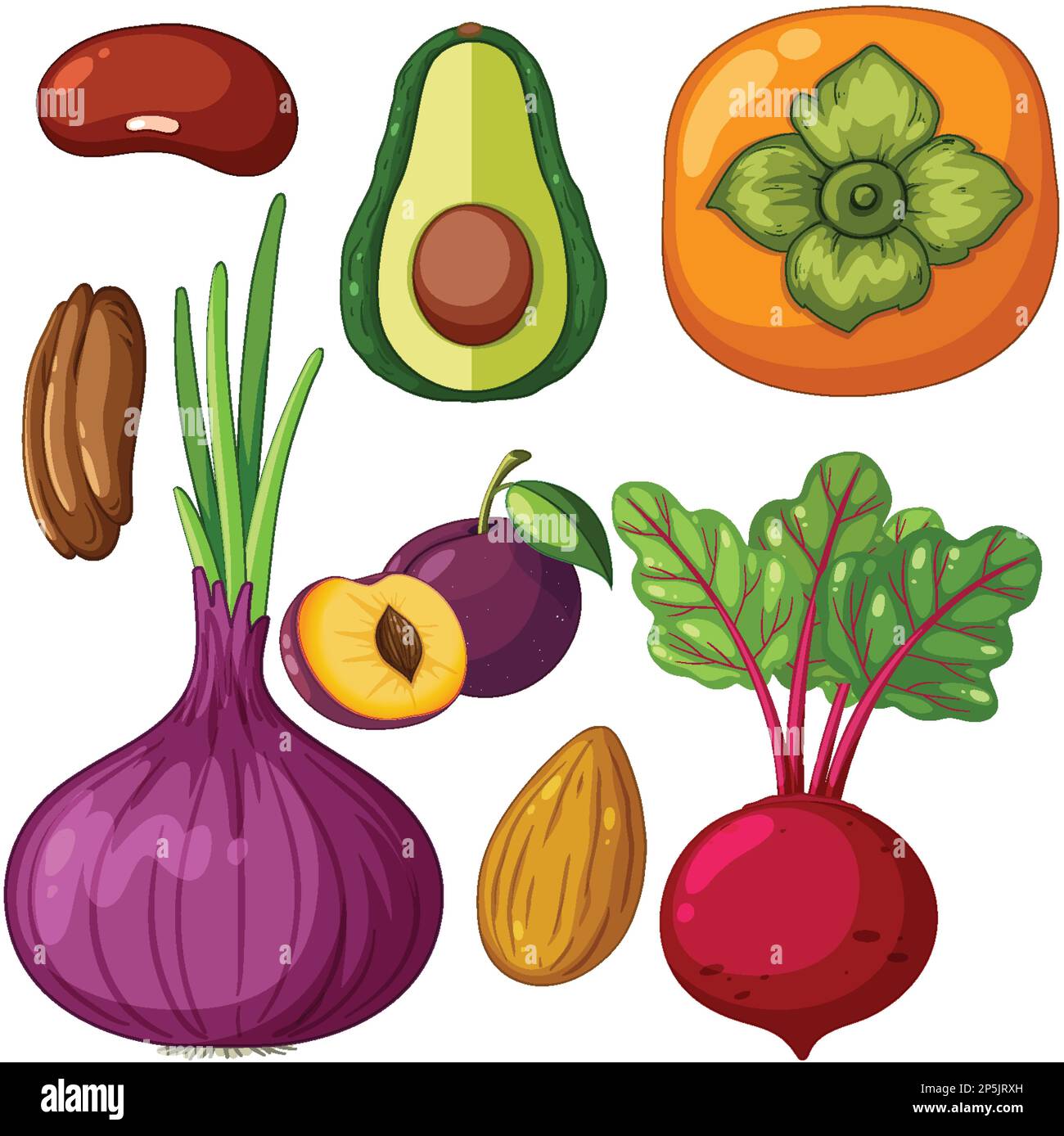 Set of mix fruit and vegetable illustration Stock Vector Image & Art ...
