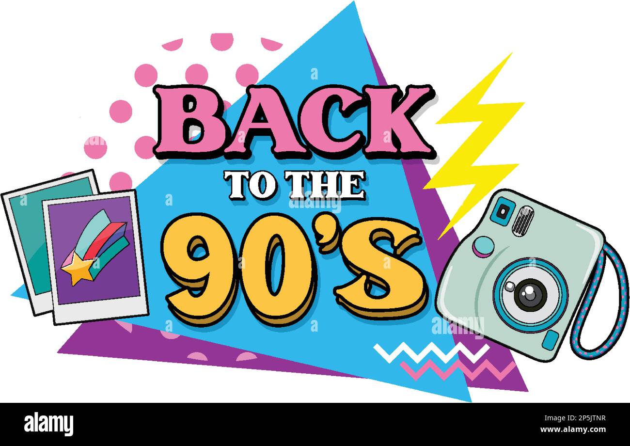 Back to the 90s banner template illustration Stock Vector Image & Art ...