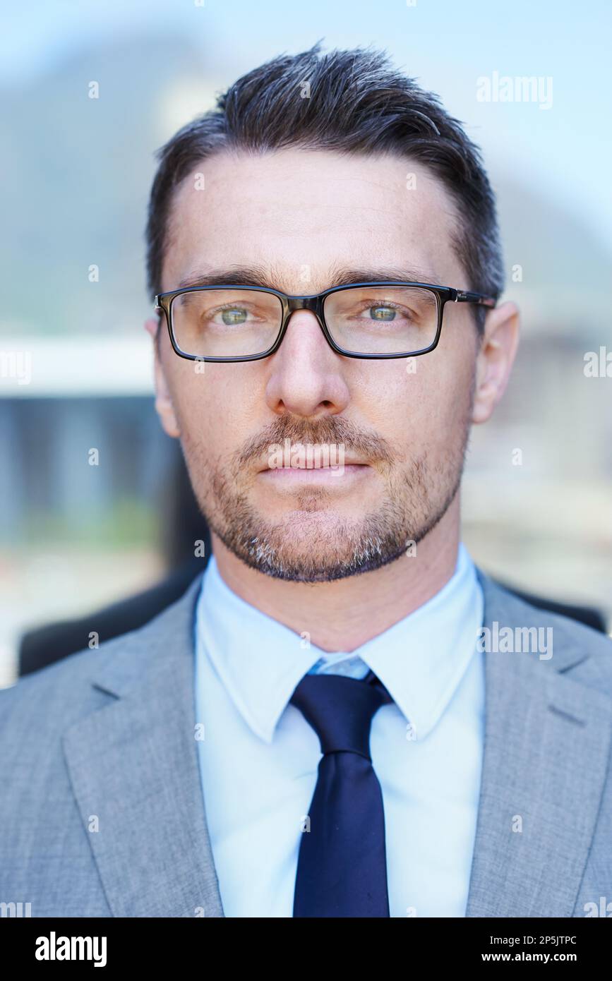 Hes the consummate professional. Head and shoulders portrait of a ...