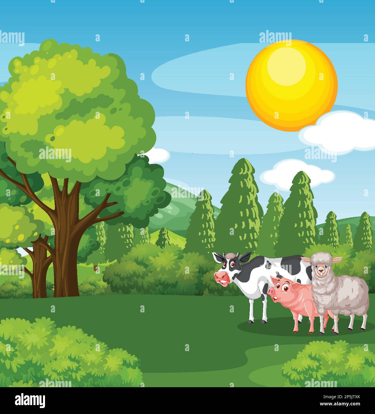 Rural farms and scenic farms Stock Vector Images - Alamy