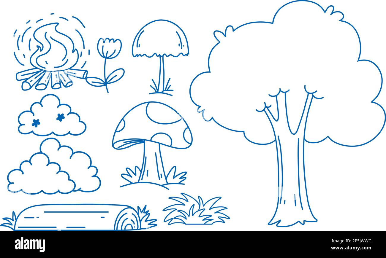 Simple doodle children drawing nature element illustration Stock Vector ...