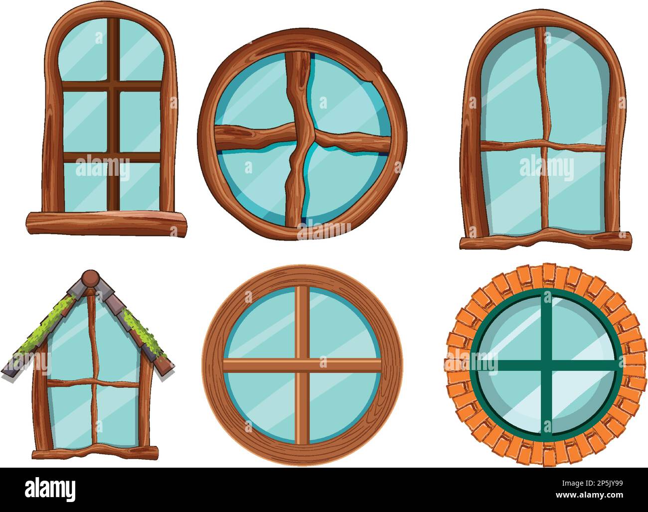 Set of hobbit house window element decoration illustration Stock Vector ... Set of hobbit house window element decoration illustration Stock Vector ...