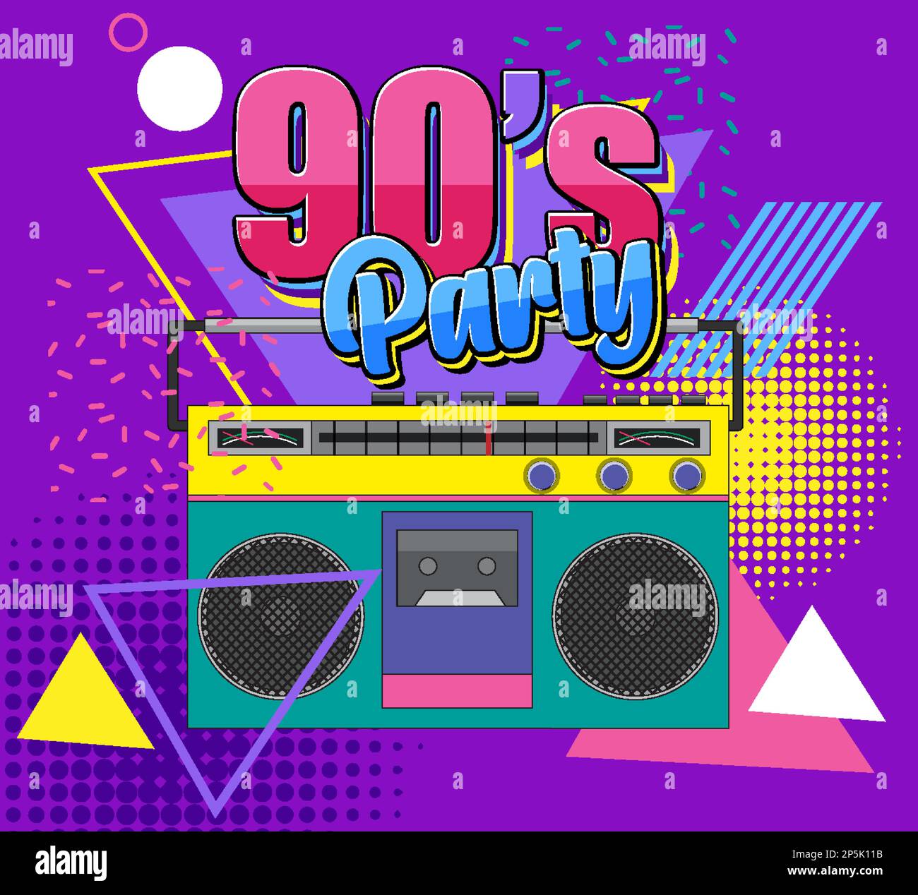 90s party poster template illustration Stock Vector Image & Art - Alamy
