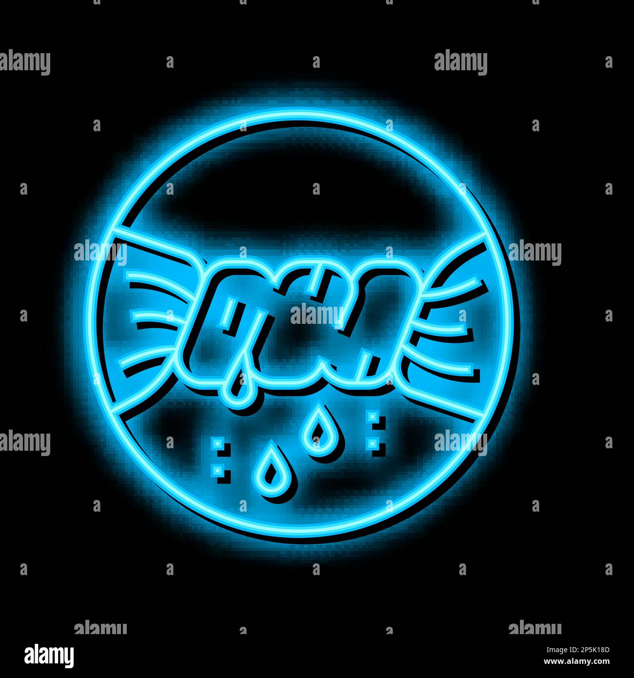 squeezing wet clothes neon glow icon illustration Stock Vector Image ...