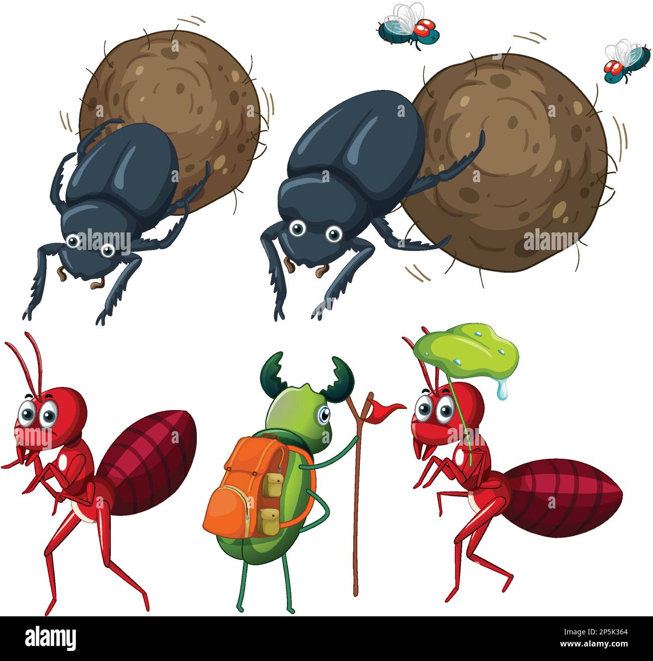 Set of insect cartoon character illustration Stock Vector Image & Art ...