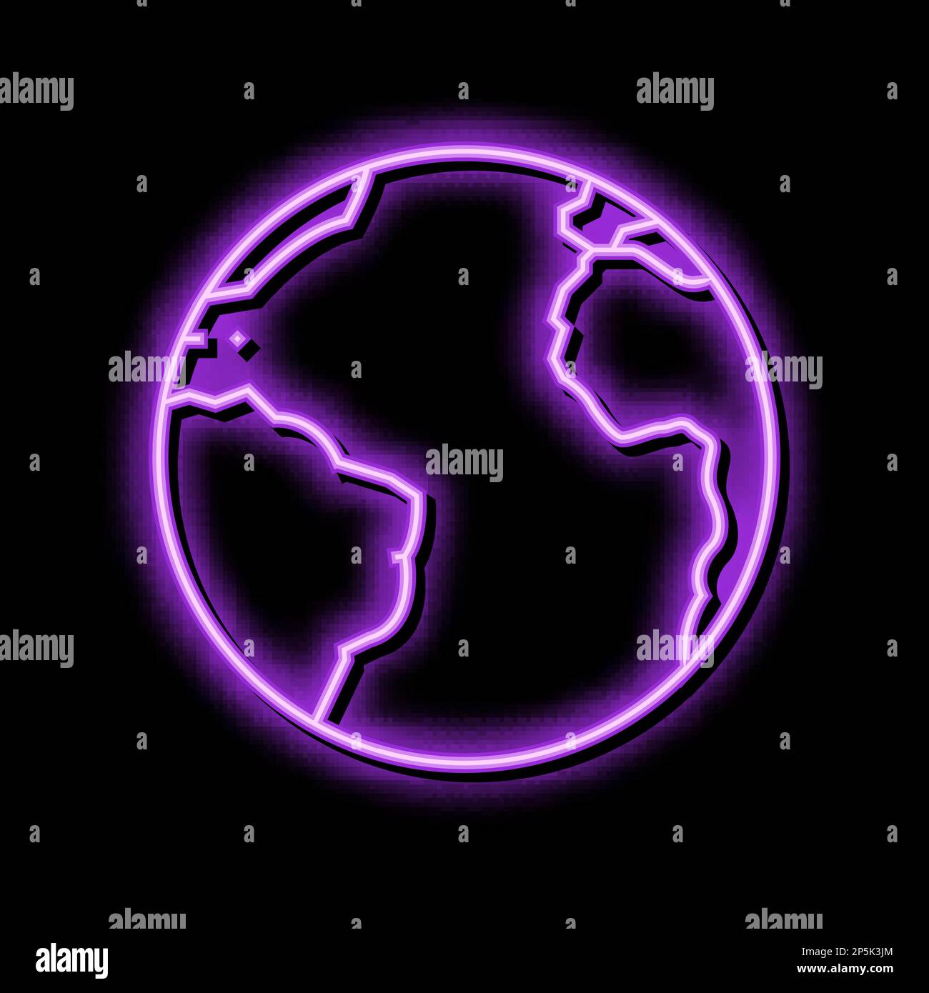 atlantic ocean map neon glow icon illustration Stock Vector Image & Art ...