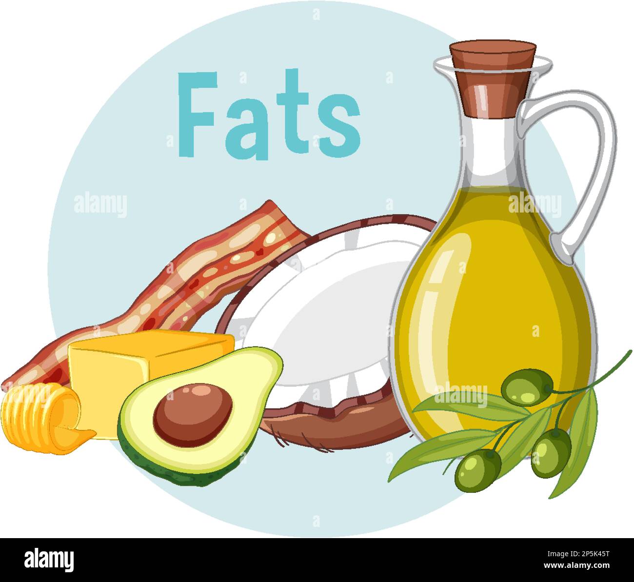 Variety of fat foods illustration Stock Vector Image & Art - Alamy