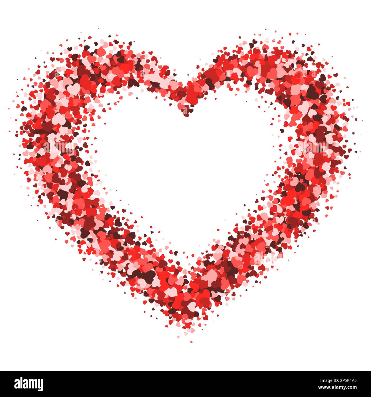 Valentines Day background with heart shaped border design Stock Vector ...
