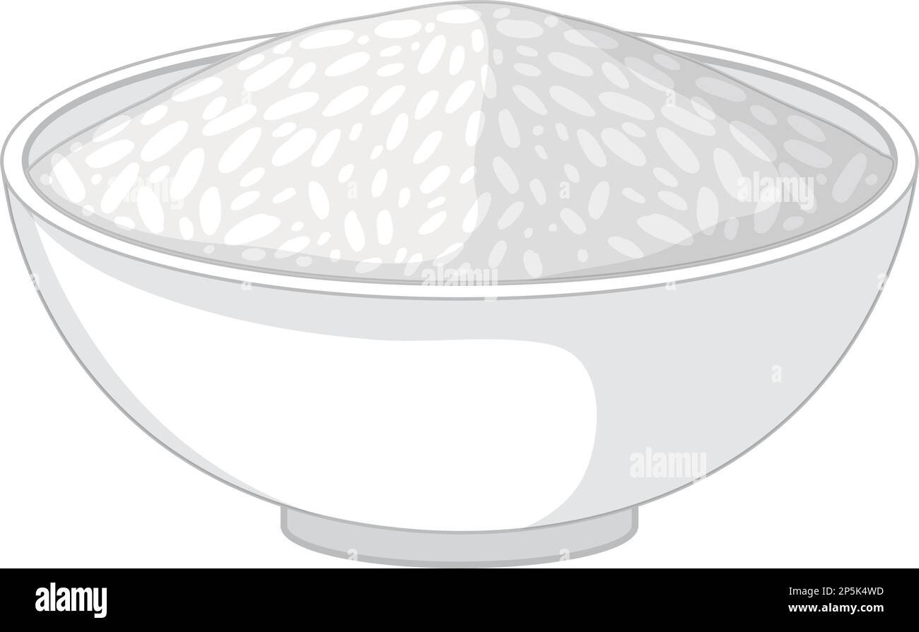 A bowl of rice cartoon illustration Stock Vector Image & Art - Alamy