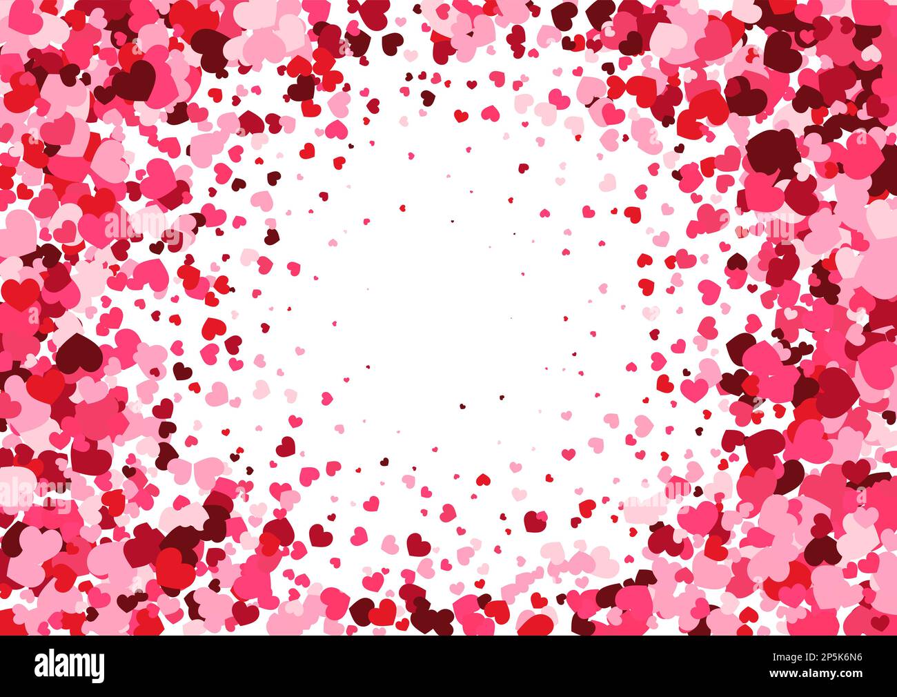 Valentines Day background with pink and red hearts border Stock Vector ...