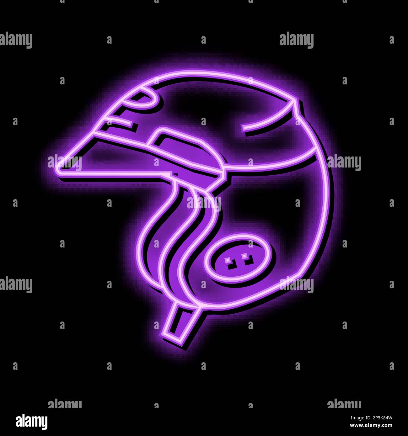 open face motorcycle helmet neon glow icon illustration Stock Vector ...