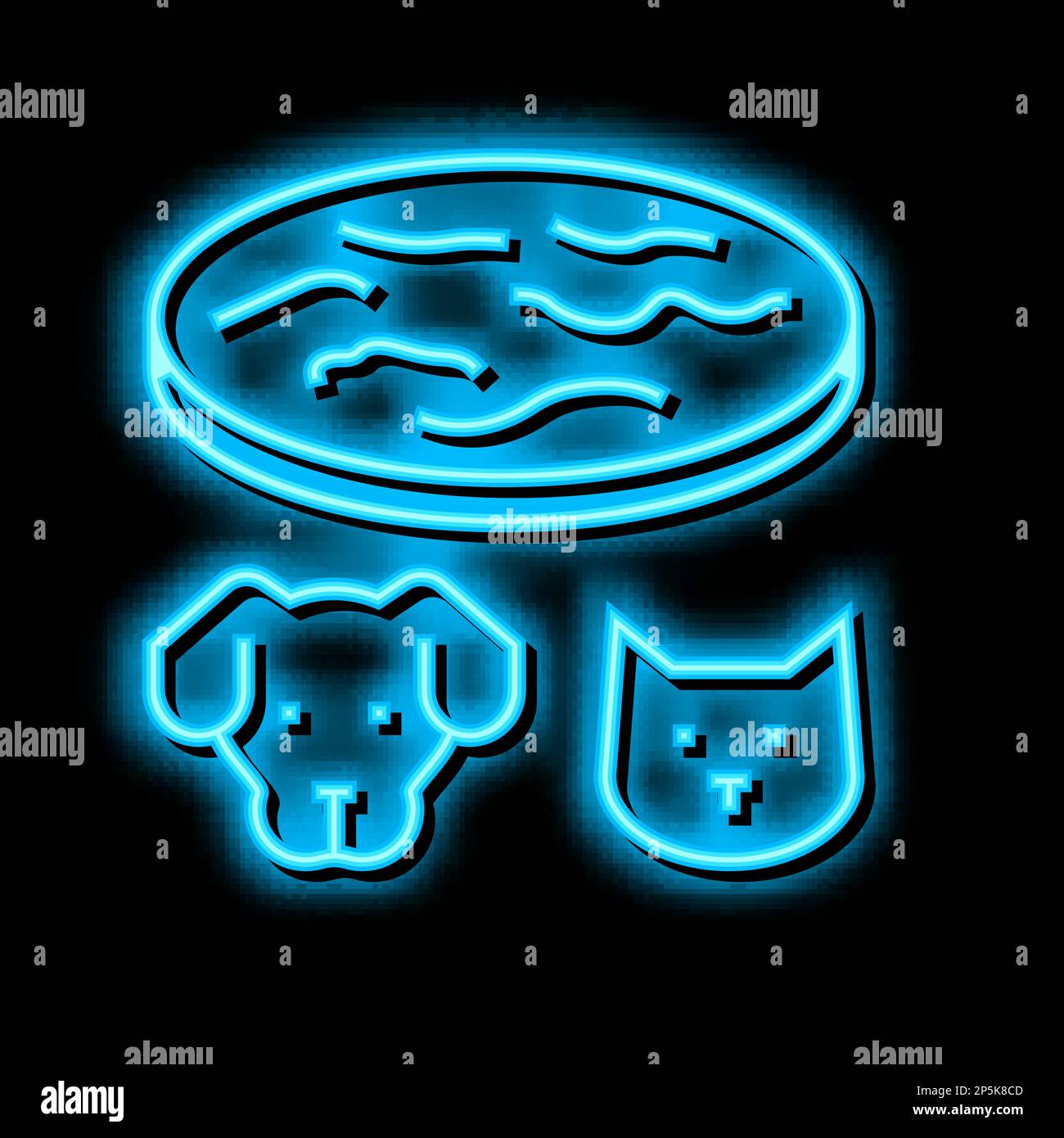 tapeworm animal disease neon glow icon illustration Stock Vector Image ...