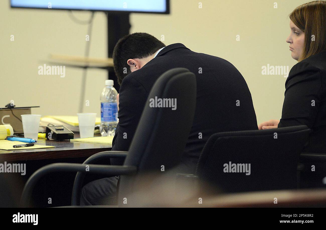 Nathaniel Fujita hunches over as autopsy photos of Lauren Astley are ...