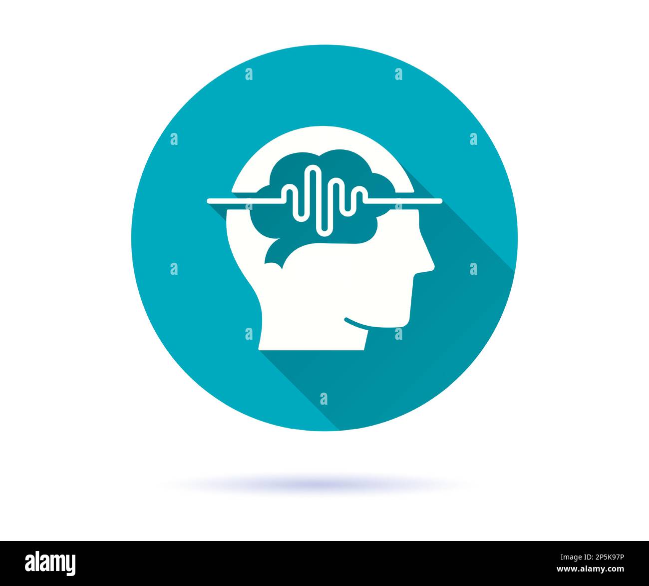 Brain Mri Icon Simple Illustration With Long Shadow For Graphic And Web Design Stock Vector