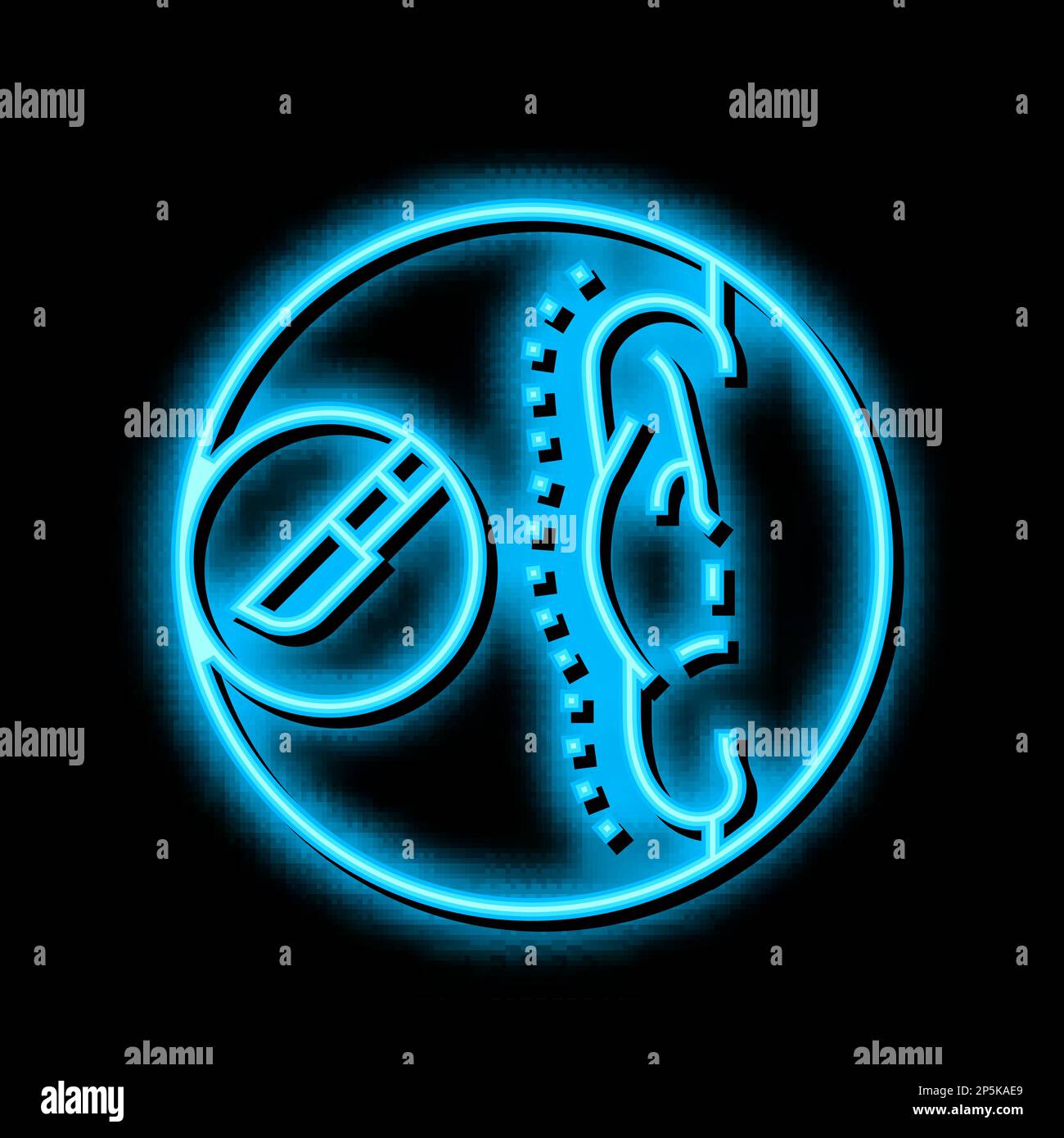 otoplasty surgery neon glow icon illustration Stock Vector Image & Art ...