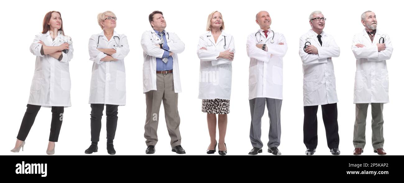 group of doctors standing in full length isolated on white Stock Photo ...