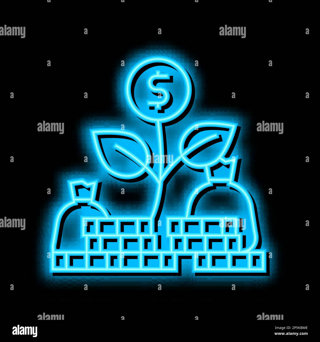 money flower neon glow icon illustration Stock Vector Image & Art - Alamy
