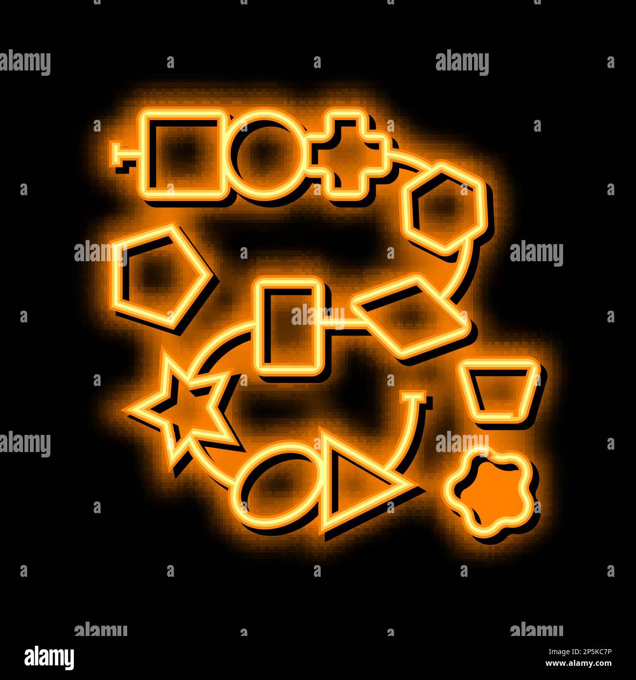 lacing threading toy neon glow icon illustration Stock Vector Image ...