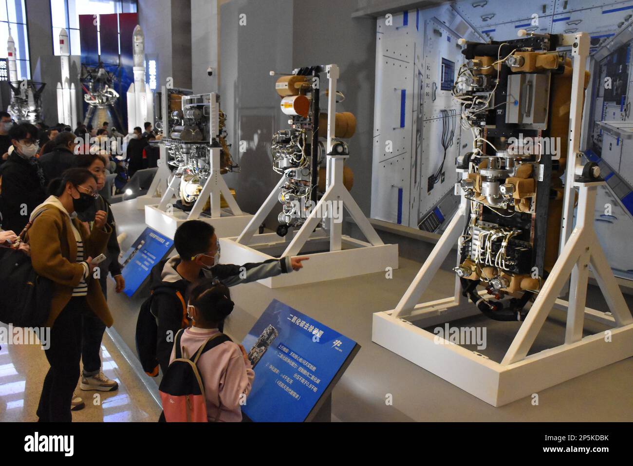 People visit the ongoing exhibition of achievements in China's manned space program of 30 years ...