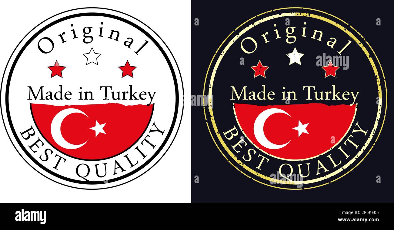 Round labels with flag, original best quality. Vector illustration of ...